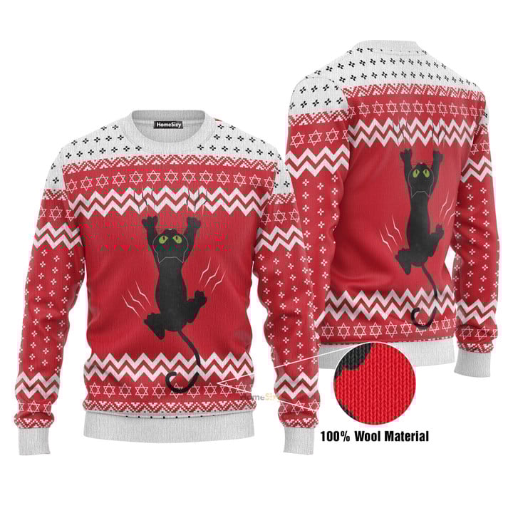 Animal Funny Dark Cat Ugly Christmas Sweater, Jumper - Alienscustom