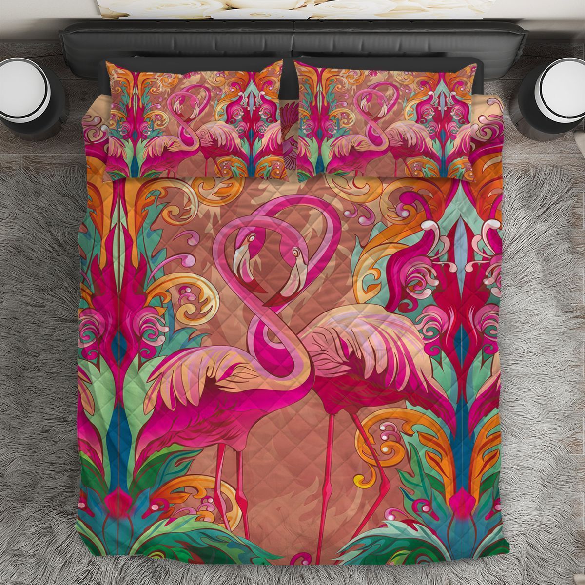 Flamingo 3 Duvet Quilt Bedding Set H97 - Alienscustom