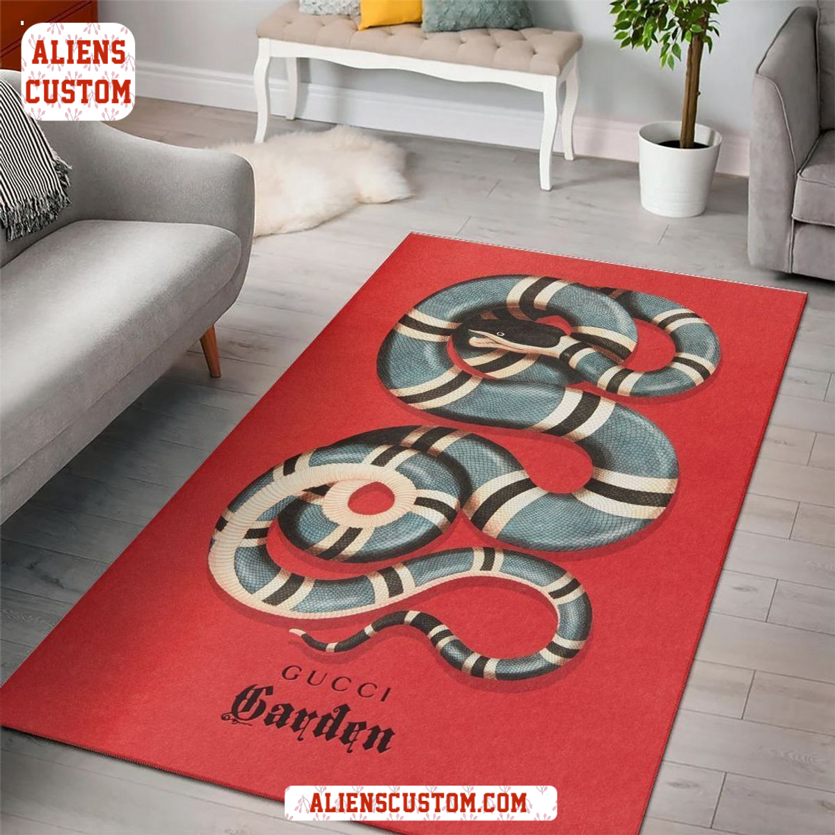 Gucci Snake Mix Red Color Luxury Brand Carpet Rug Limited Edition ...