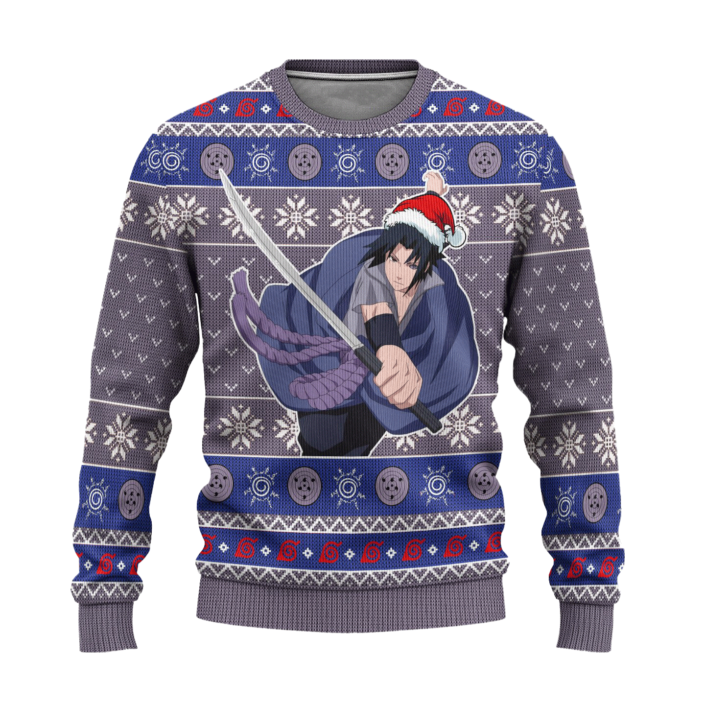 Sasuke Rinnegan Ugly Christmas Sweater, Jumper Naruto Anime Xmas Gift ...