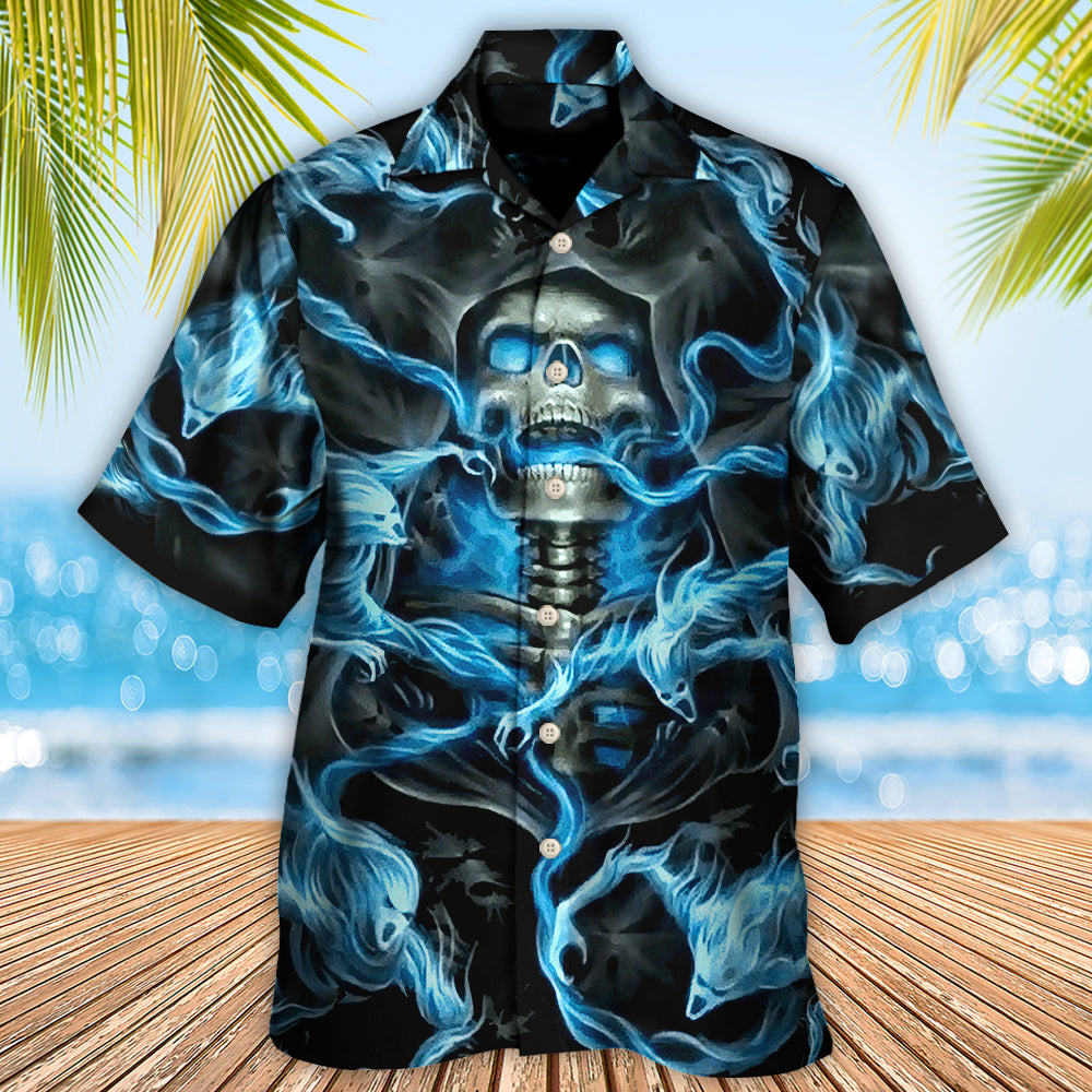 Skull Black Ground - Hawaiian Shirt - Alienscustom